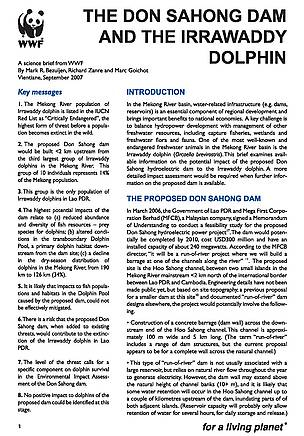 The Don Sahong Dam and the Irrawaddy Dolphin | WWF